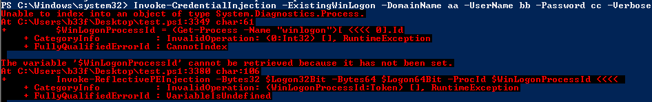 Invoke-CredentialInjection does not work on Windows 10 · Issue #151 · PowerShellMafia ...