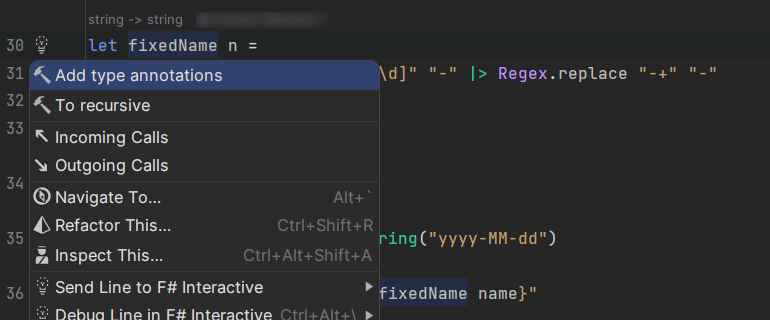 Suggestion: Add argument anotation · Issue #544 · JetBrains/resharper-fsharp · GitHub