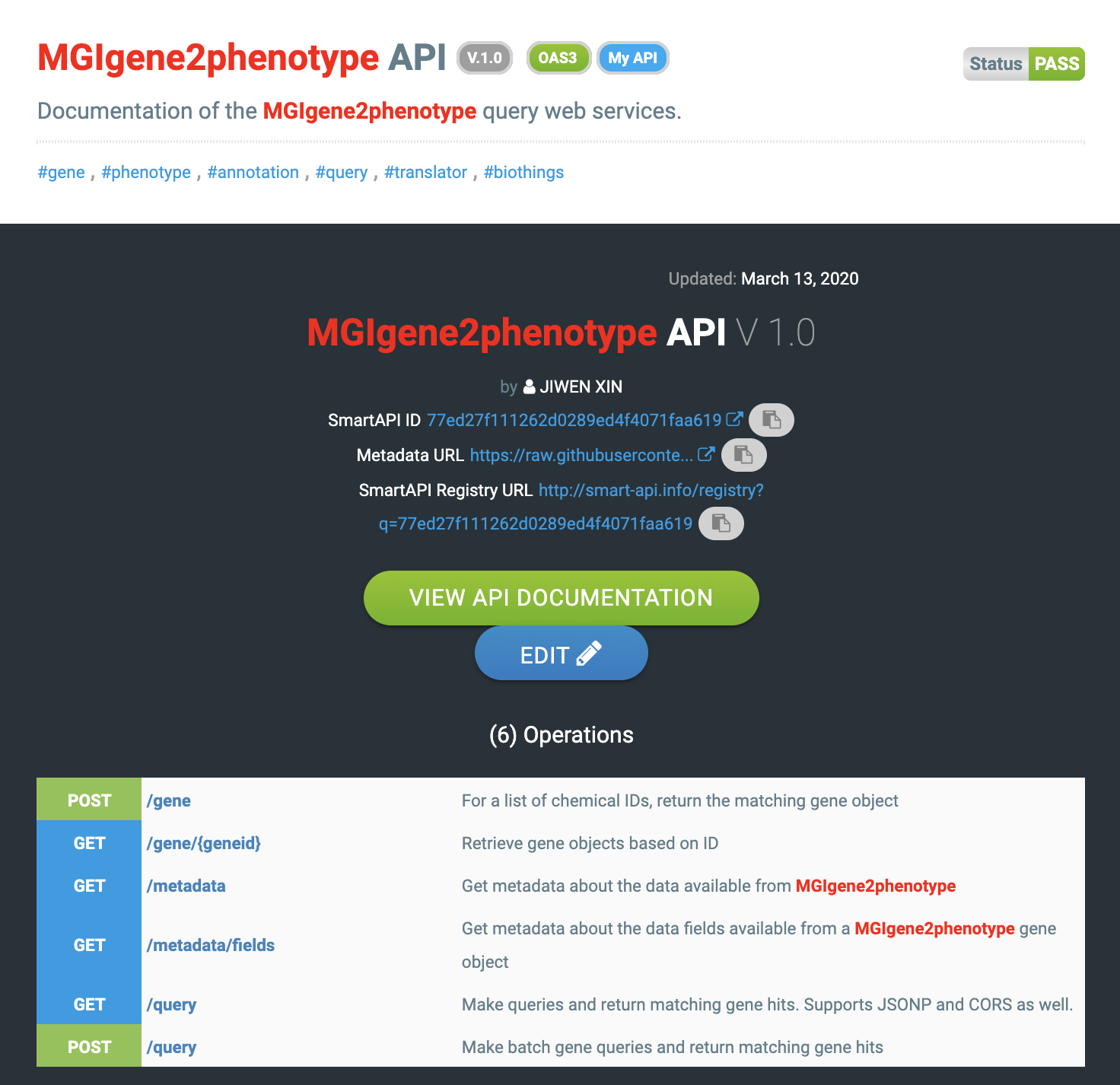 Setup status check for new KP API from Segment 1 · Issue #66 · SmartAPI/smartAPI · GitHub
