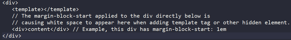 Margin-block-start takes hidden elements into account causing empty space · Issue #8088 · whatwg ...