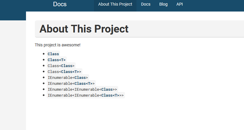 Type link with generic types in the docs recipe · Issue #674 · statiqdev/Statiq.Web · GitHub
