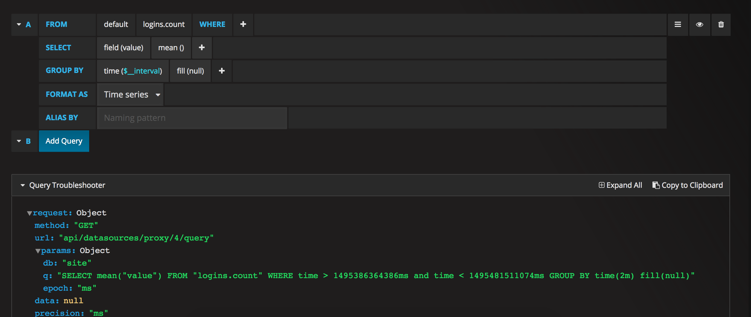 [feature Request] Show Actual Influxdb Query · Issue 8661 · Grafana Grafana · Github