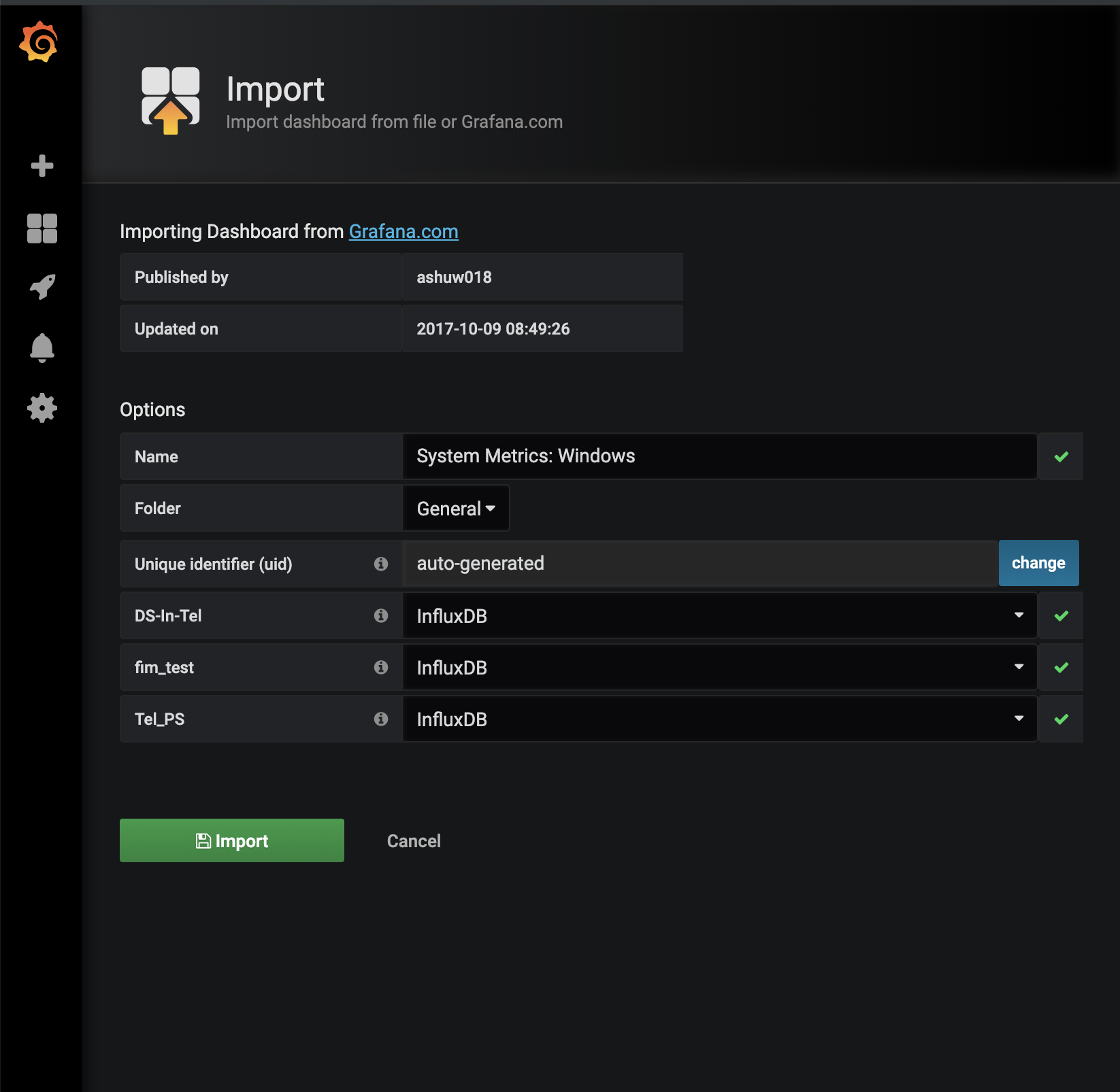 Dashboard Importing Does Not Work On 5 And 540 · Issue 14643 · Grafanagrafana · Github 