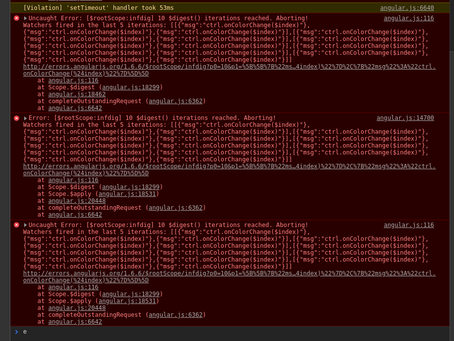 infinite angular digest cycle when rendering angular color picker · Issue #16194 · grafana ...
