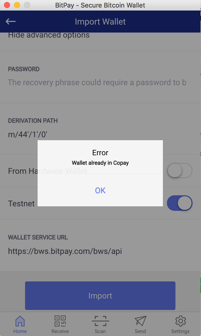 Wrong Message · Issue 6485 · Bitpaywallet · Github