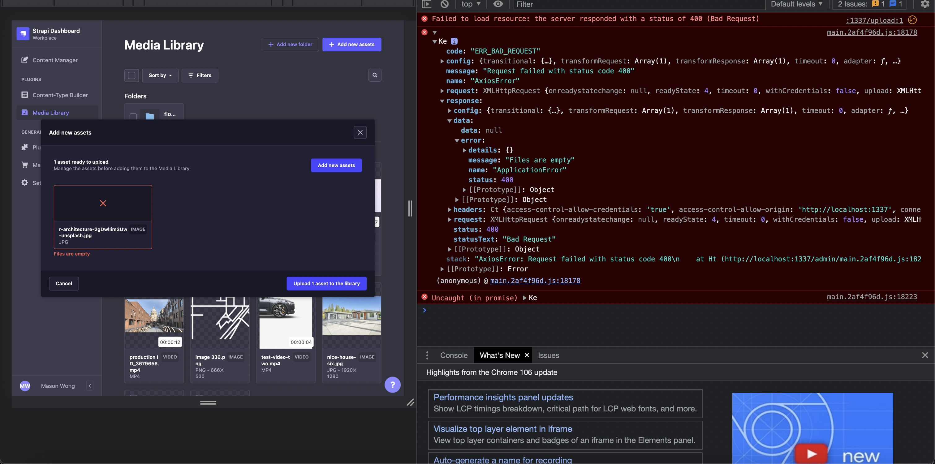 Upload "Files Are Empty" · Issue #14609 · strapi/strapi · GitHub