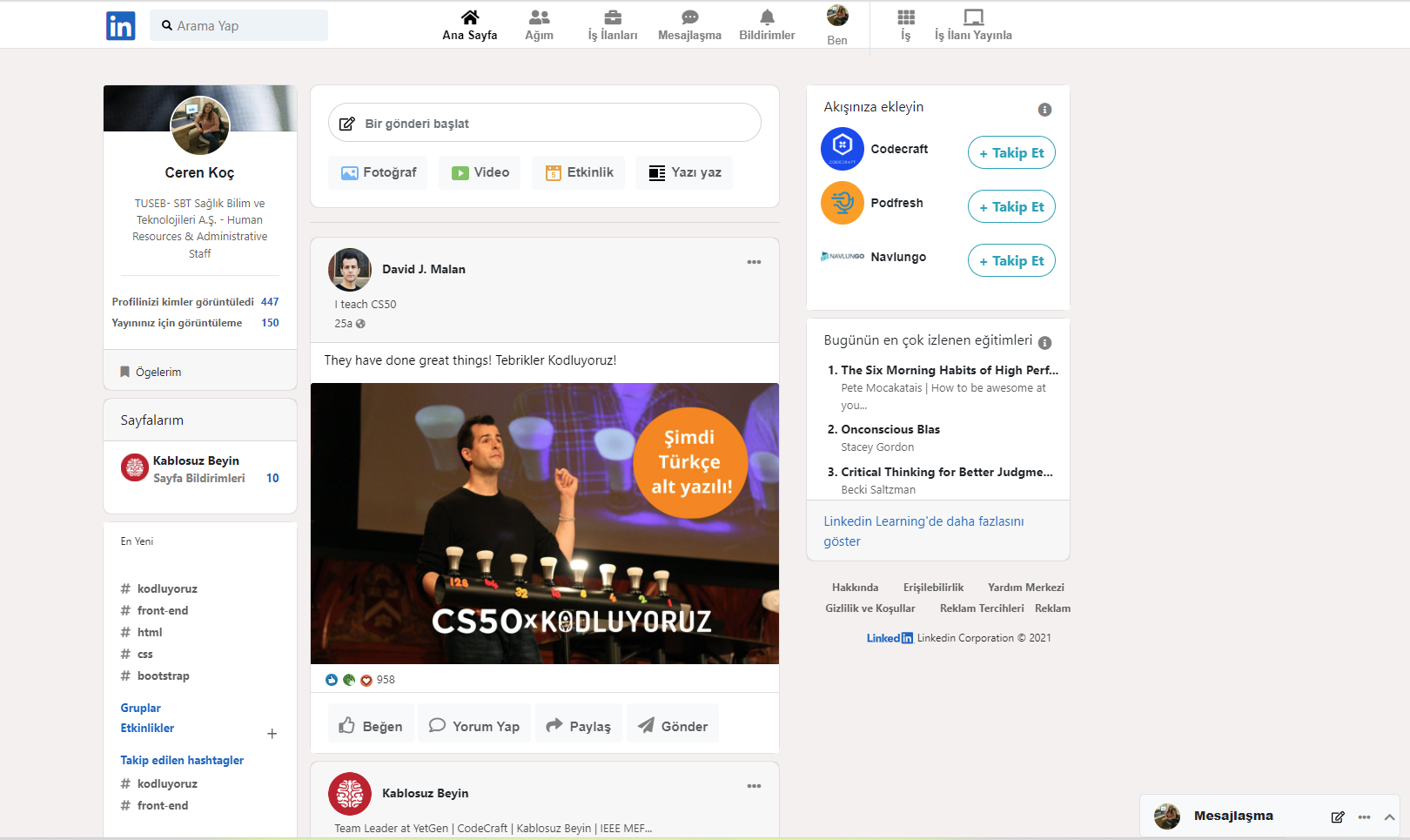 GitHub - cerenkoc/bootstraplinkedinclone: linkedinclone