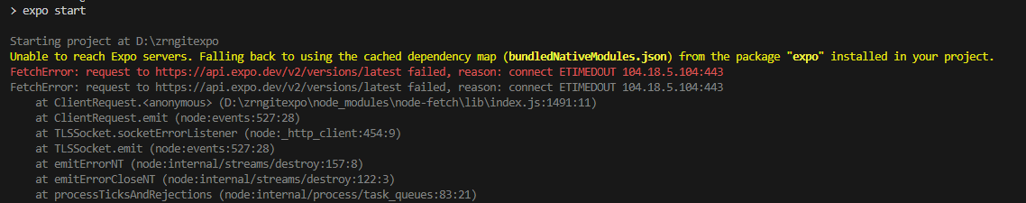 Fetcherror Request To Apiexpodevv2versionslatest Failed Reason Connect Etimedout 