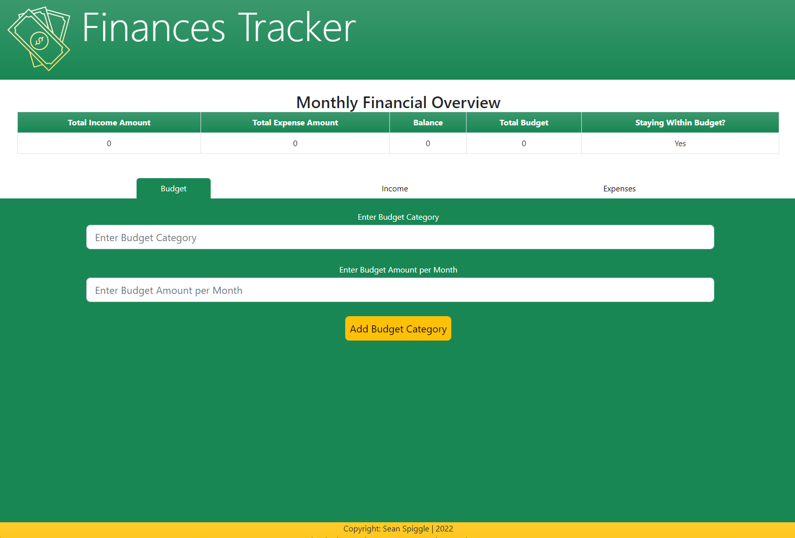 GitHub - Spiggles8/Finances-Tracker: simple expense tacker with a budget