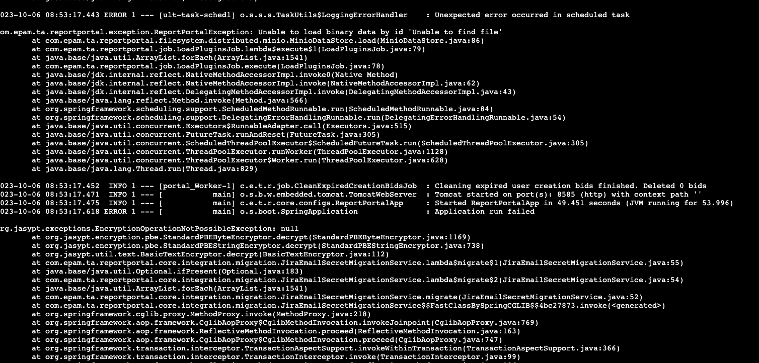 Reportportal Not Able To Start · Issue 2145 · Reportportalreportportal · Github 