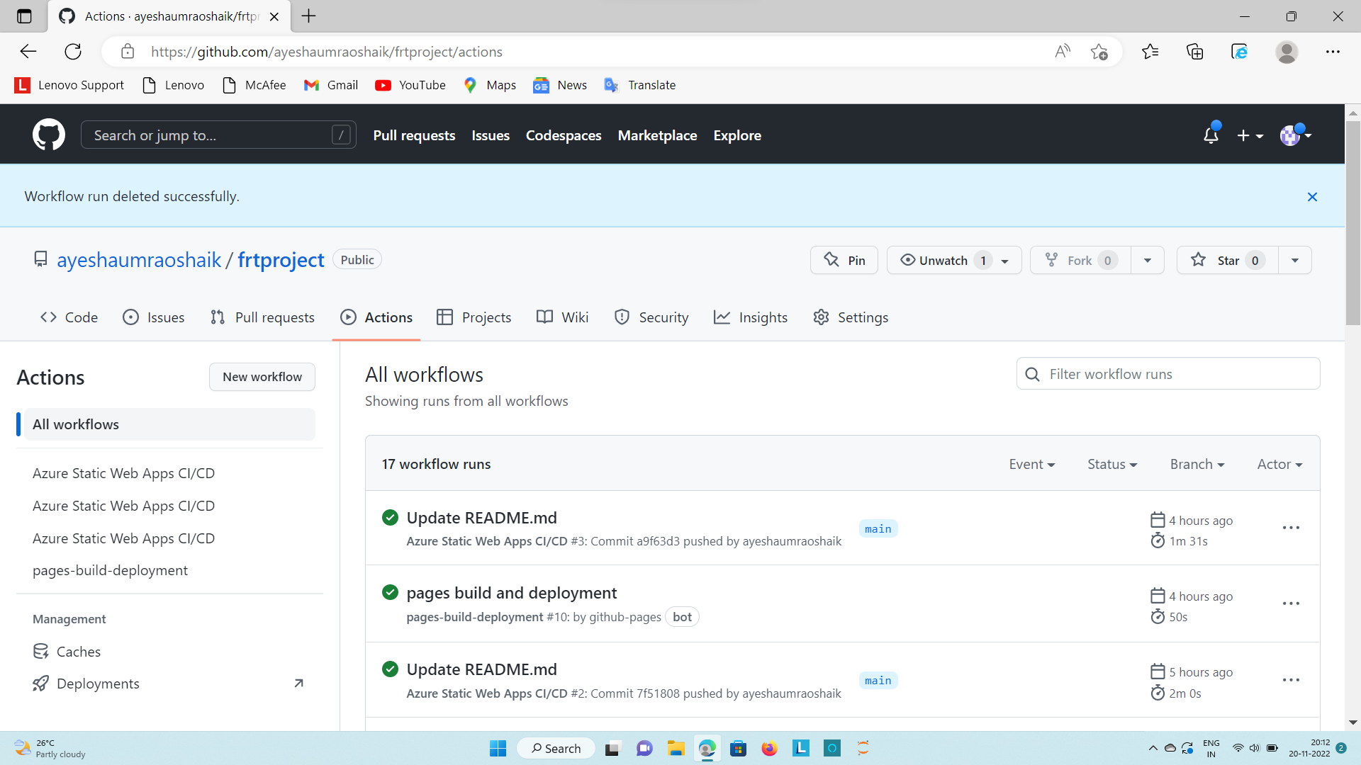 GitHub - ayeshaumraoshaik/frtproject
