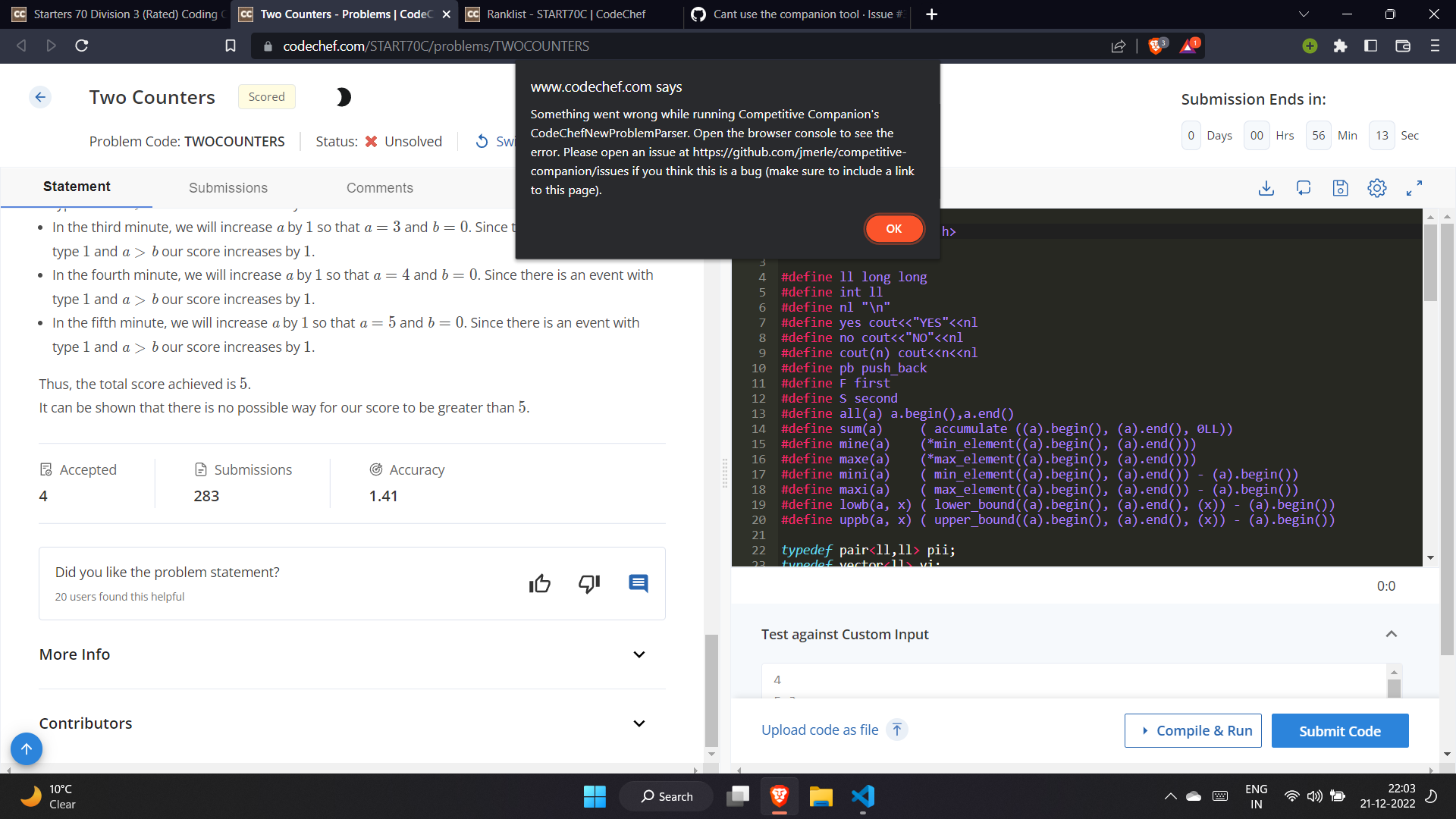 Cant use the companion tool · Issue #315 · jmerle/competitive-companion · GitHub