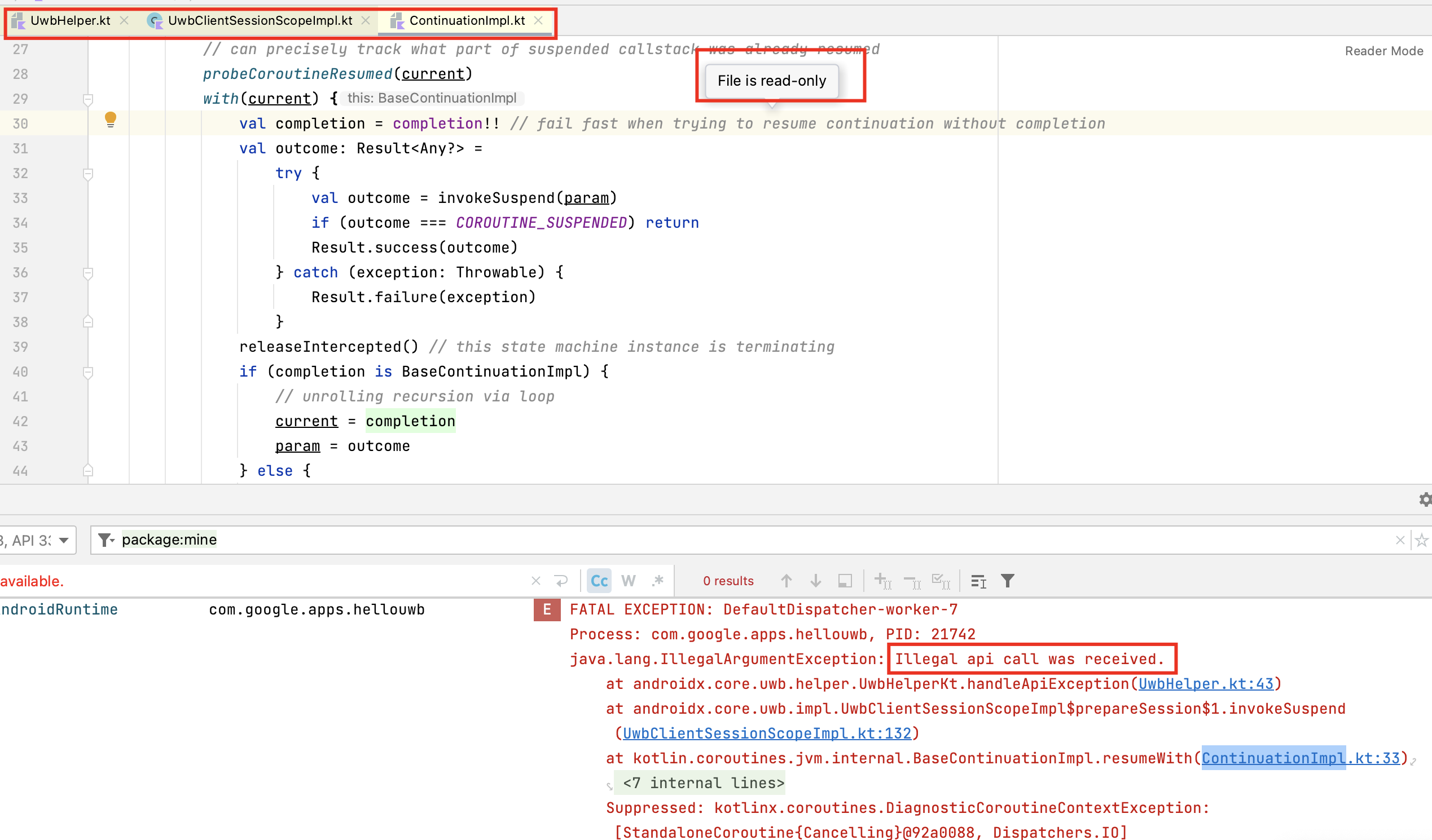 UWB Sample Crashes App During Ranging · Issue #298 · android ...