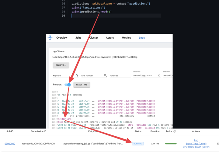 Job Ray Job In Running Status Despite The Actual Script Completing · Issue 35827 · Ray