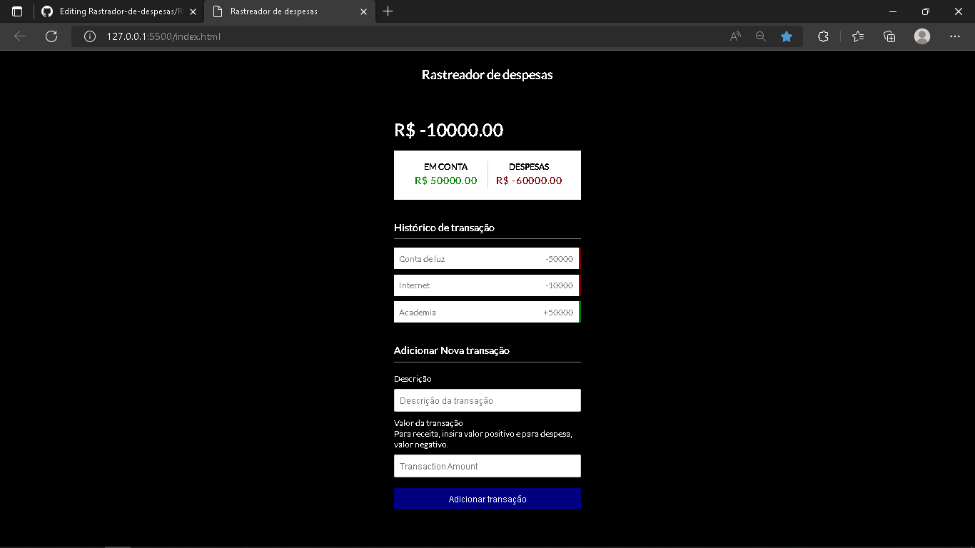 GitHub - WallisonPereiraOfc/Rastrador-de-despesas