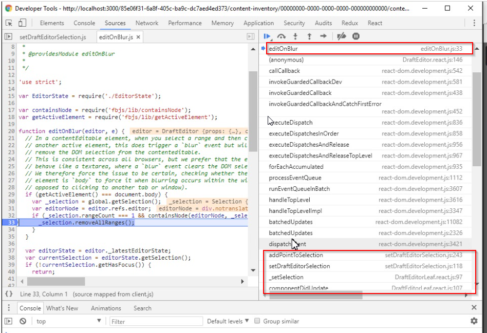 Failed to execute 'extend' on 'Selection': This Selection object doesn't have any Ranges ...