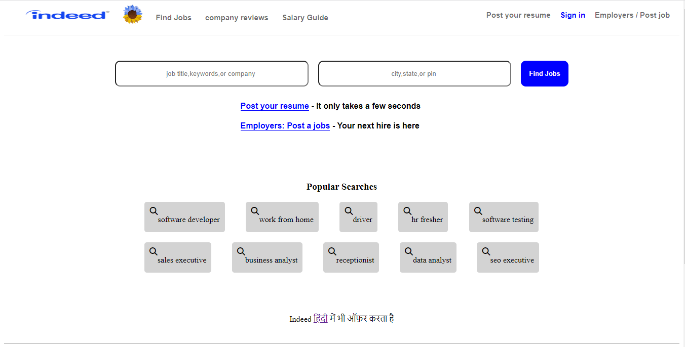 GitHub - sumitbadri2000/Indeed-clone: Indeed is an American worldwide employment website for job ...