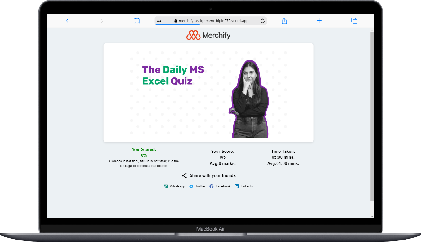 GitHub - Bipin579/Merchify_assignment: It is a quiz web application where users can play quiz ...