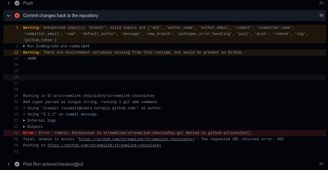 New automated job doesn't commit code back to repository · Issue #69 ...