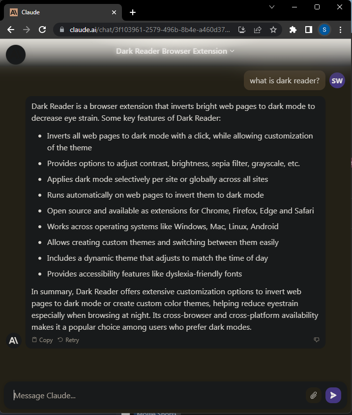 [Broken Website] Claude.AI · Issue #11520 · darkreader/darkreader · GitHub