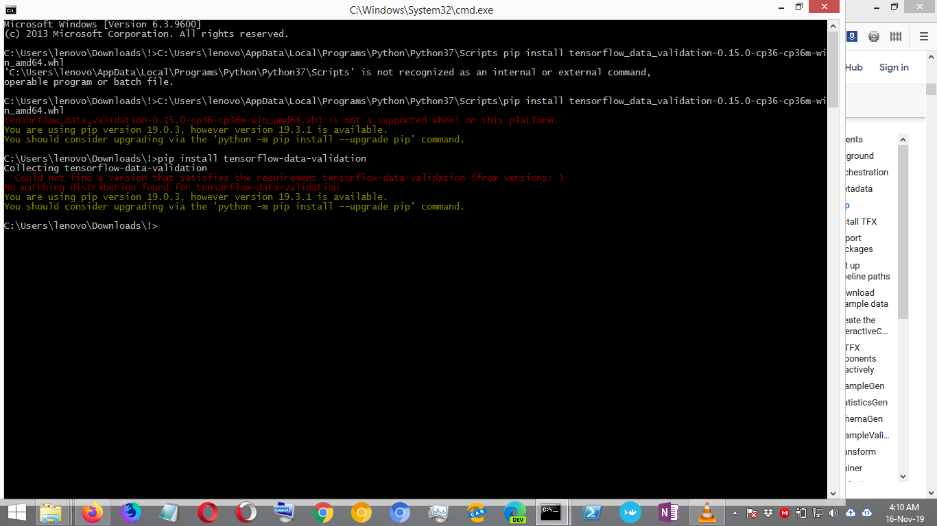 Issues with pip install tfx==0.15.0rc0 · Issue #831 · tensorflow/tfx ...