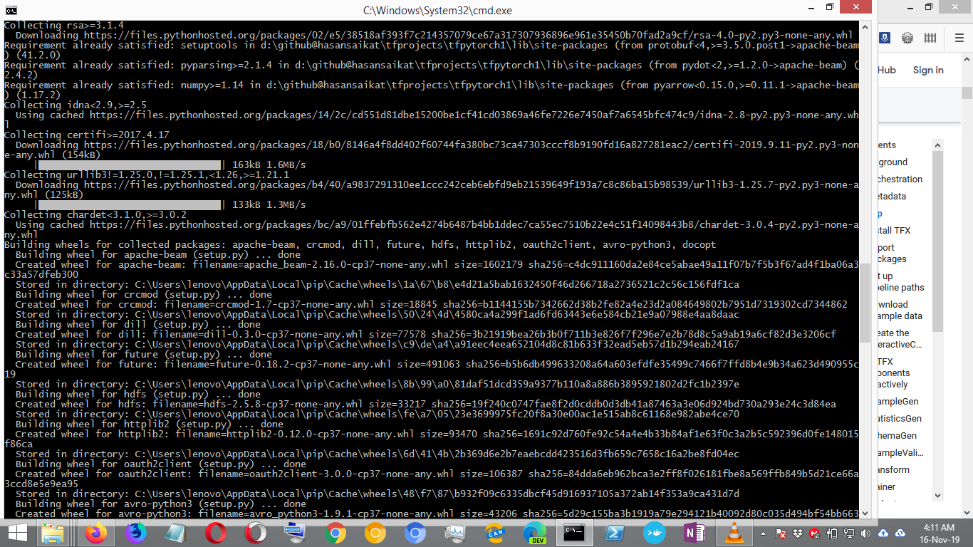 Issues with pip install tfx==0.15.0rc0 · Issue #831 · tensorflow/tfx · GitHub