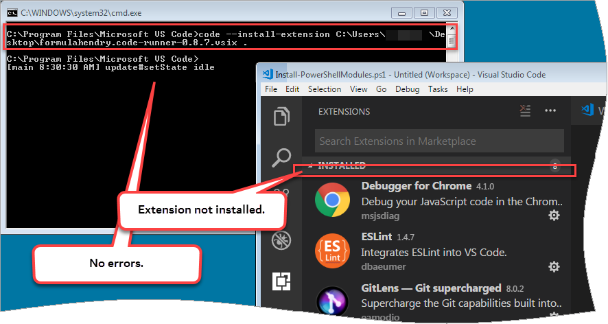 VS Code Extension Management via CLI Silently Fails for Non-Elevated ...