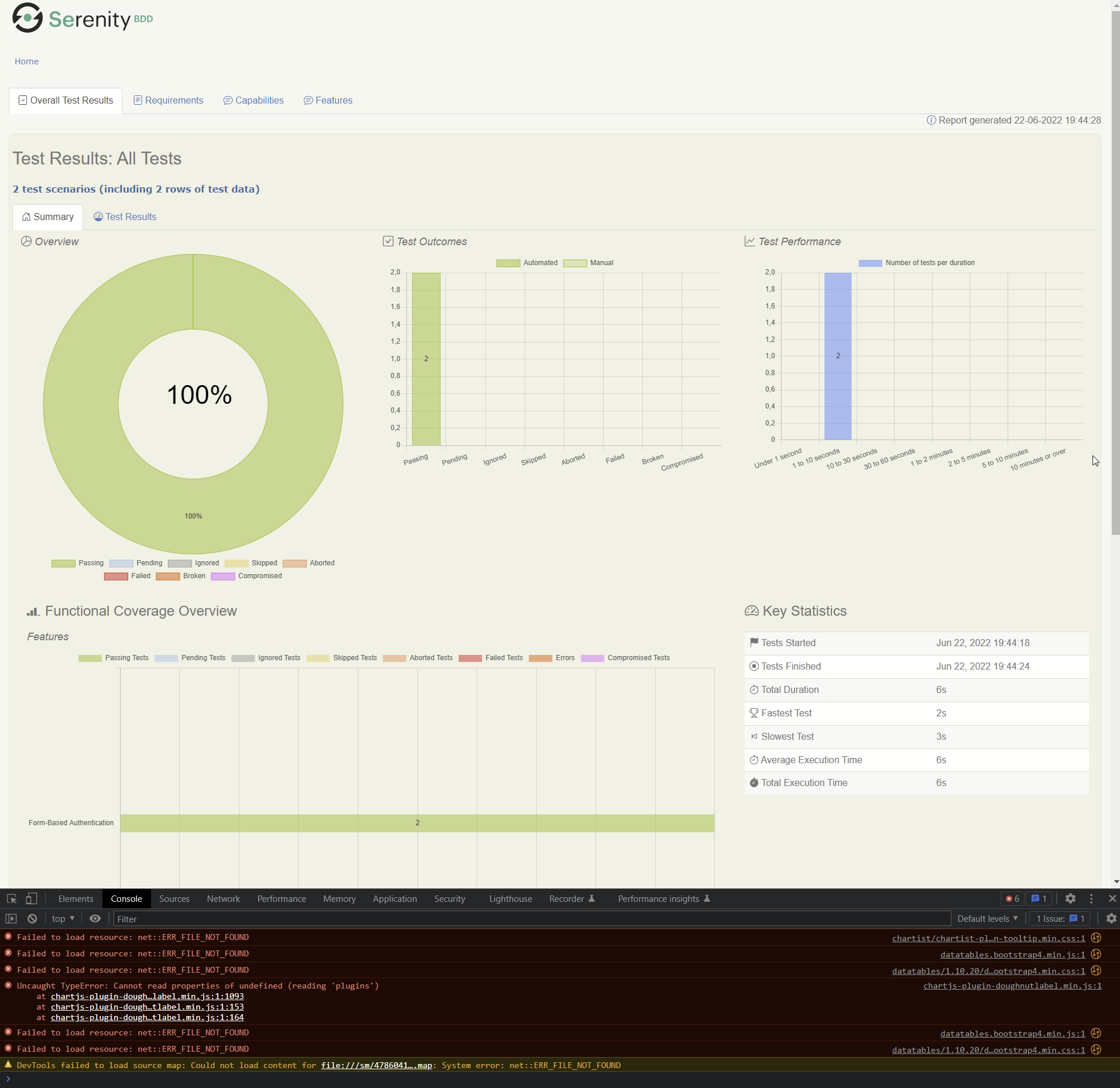 Serenity/JS 3.0 - Report graph errors due to missing bootstrap minified files for datatables v1 ...