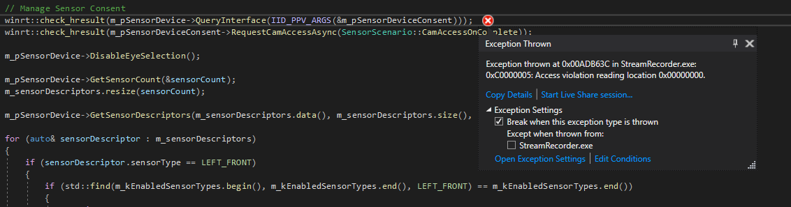 StreamRecorderApp is not working · Issue #140 · microsoft/HoloLensForCV · GitHub