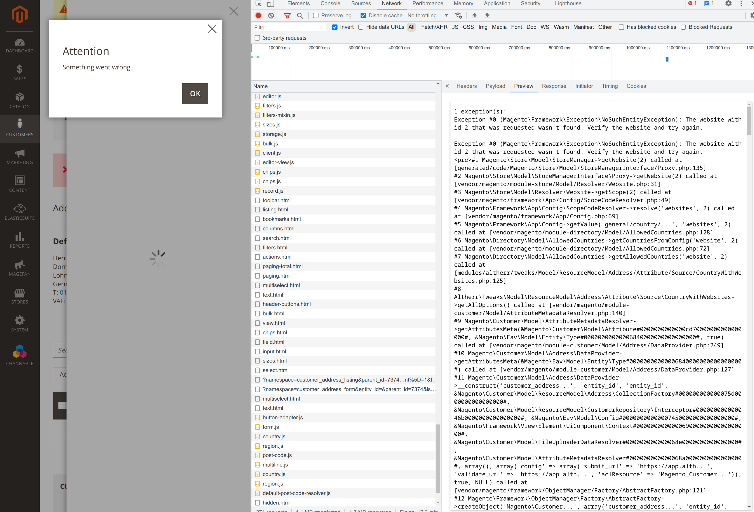 Customer Account Share per Website causes Exception in Admin when adding addresses · Issue ...