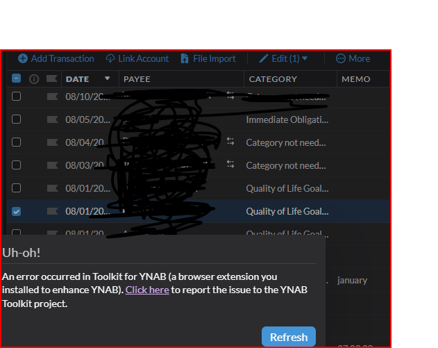 Edit Menu Showing Error · Issue 2891 · Toolkit For Ynabtoolkit For Ynab · Github