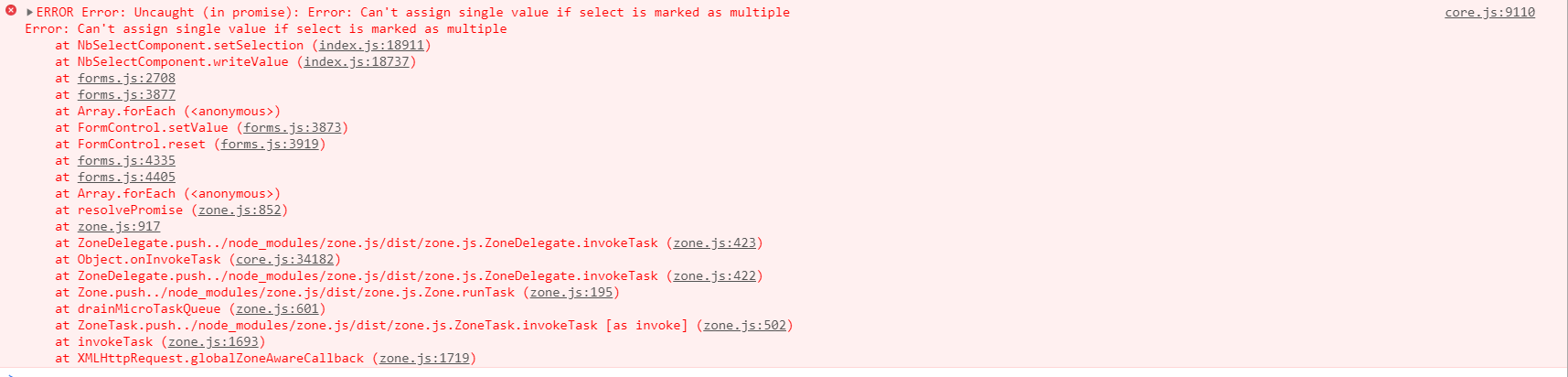 Can't assign single value if select is marked as multiple when form.reset() is called · Issue ...