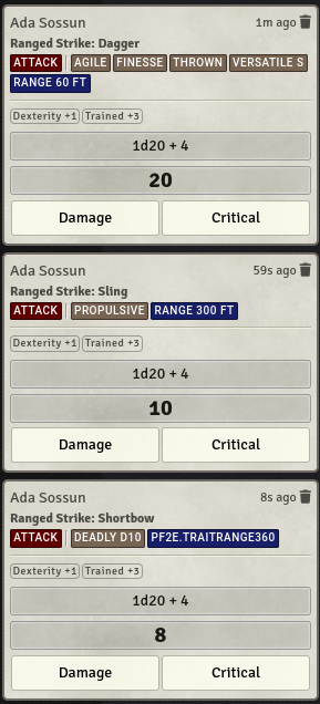 Range increment shown in chat cards shows maximum range · Issue #6811 · foundryvtt/pf2e · GitHub