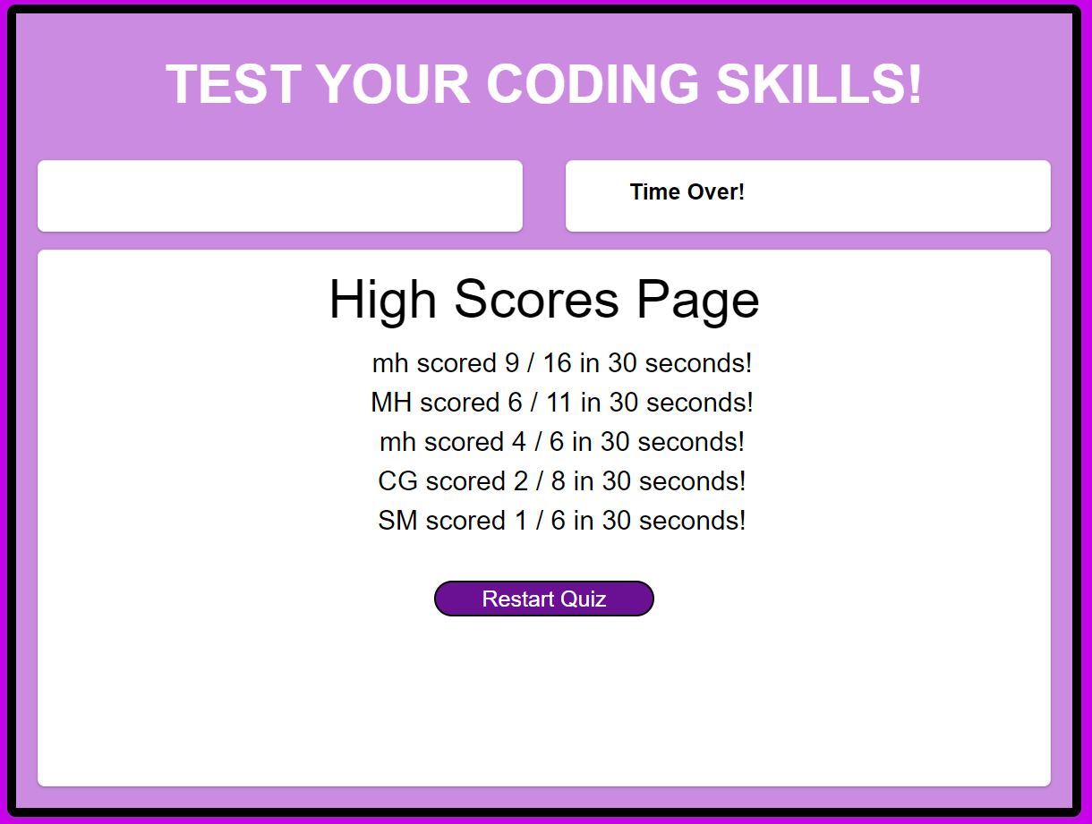 GitHub - mtchrrs/coder-quiz: Week 4 Project for Coding Bootcamp