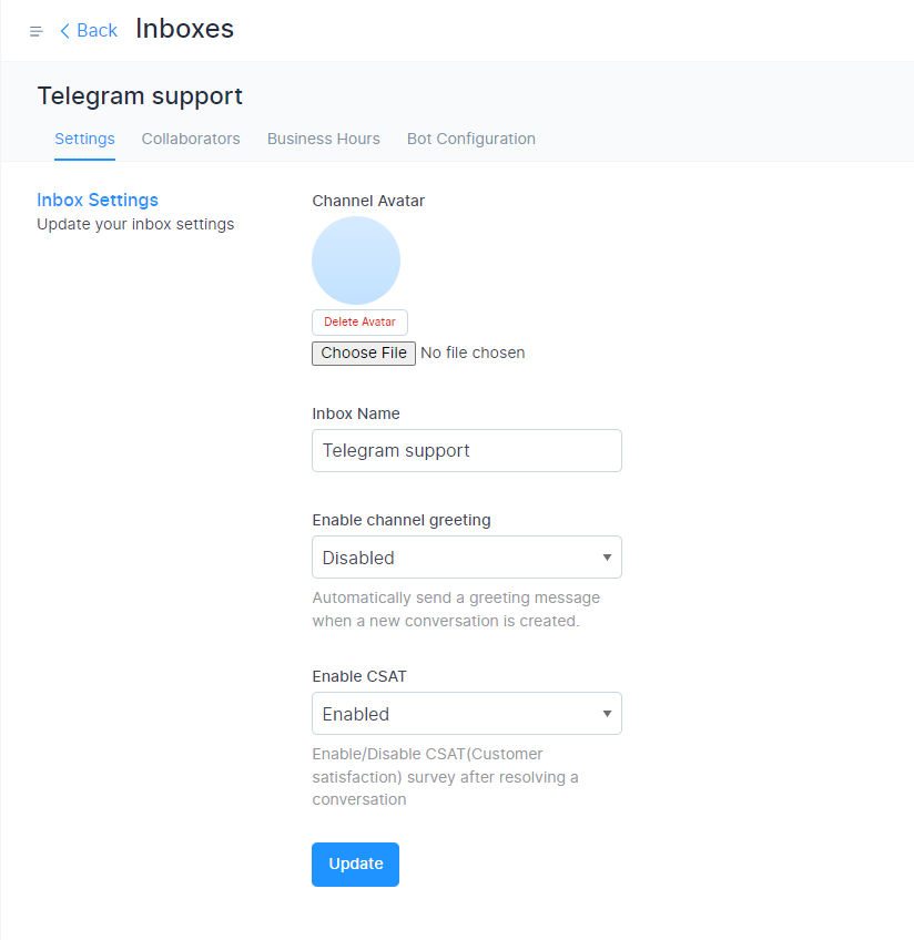 Telegram token replacement. · Issue #6617 · chatwoot/chatwoot · GitHub