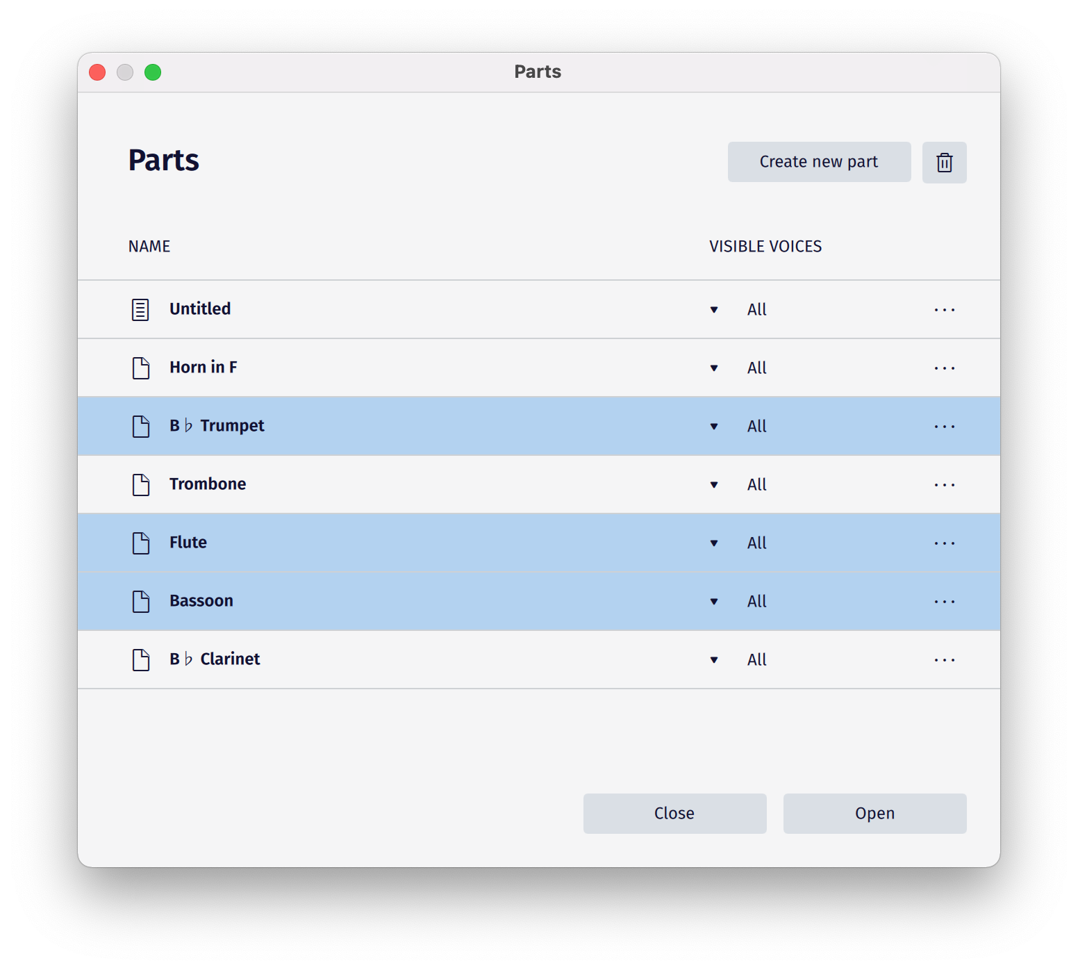 [MU4 Issue] No way to create a new part that includes instrument without making visible manually ...