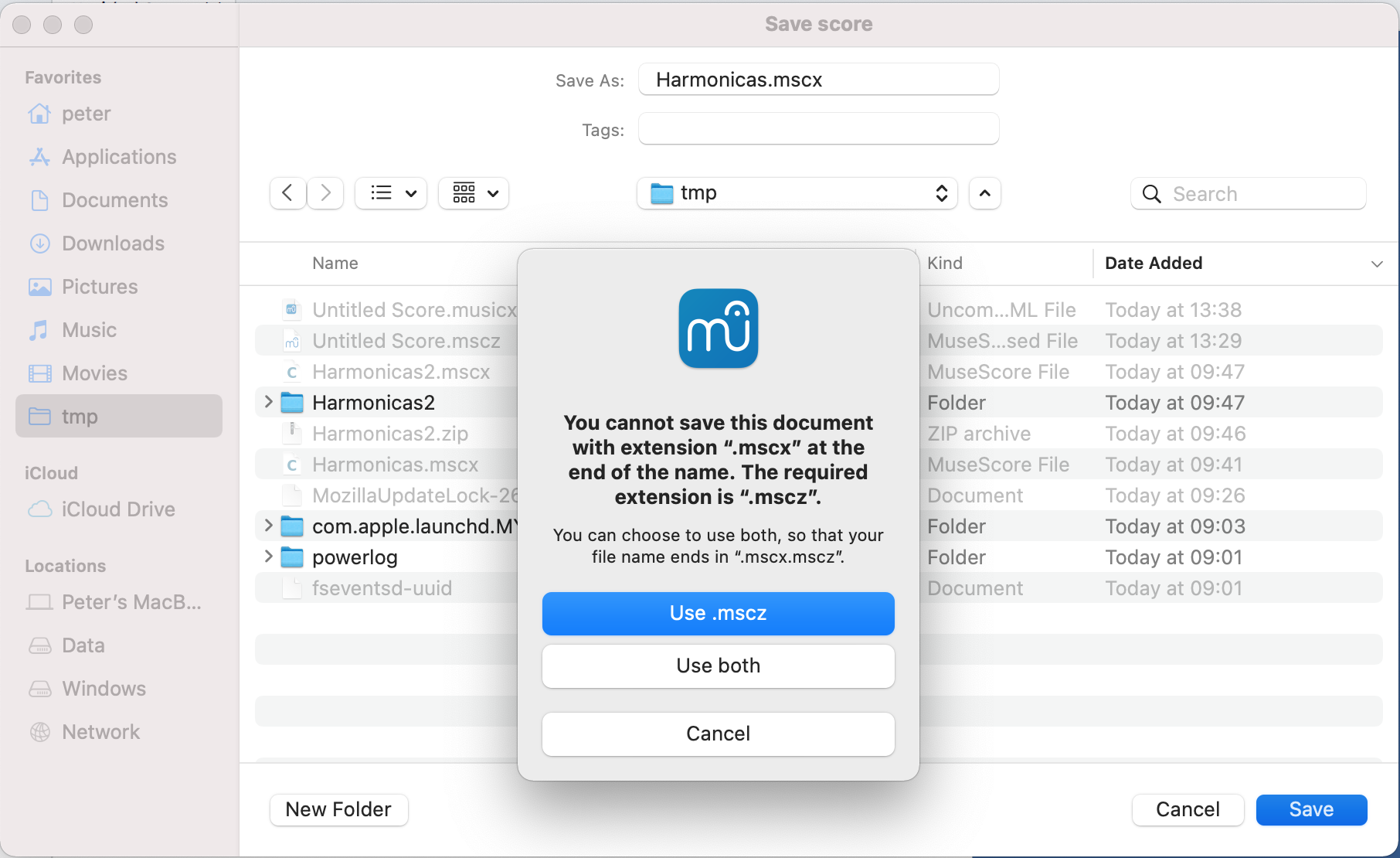 [MU4 Issue] Can't save to MSCX uncompressed format on macOS · Issue ...