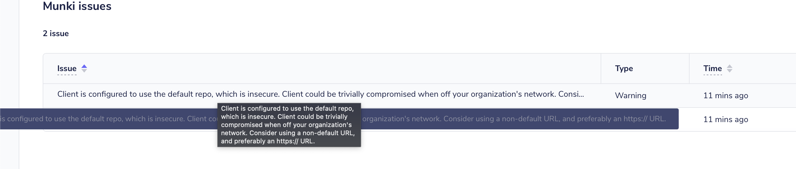 Munki issue expanded text falls off side of page and two prompts are shown · Issue #8197 ...