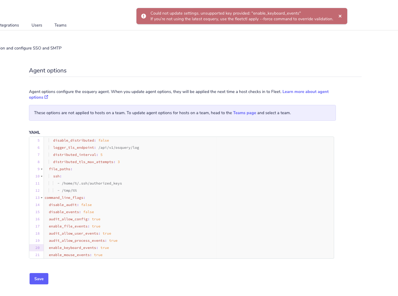 Keyboard and mouse event config fail on fleet app · Issue #8739 · fleetdm/fleet · GitHub