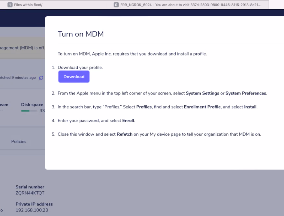 Download button for Turn on MDM on fleet desktop has incorrect padding · Issue #9667 · fleetdm ...