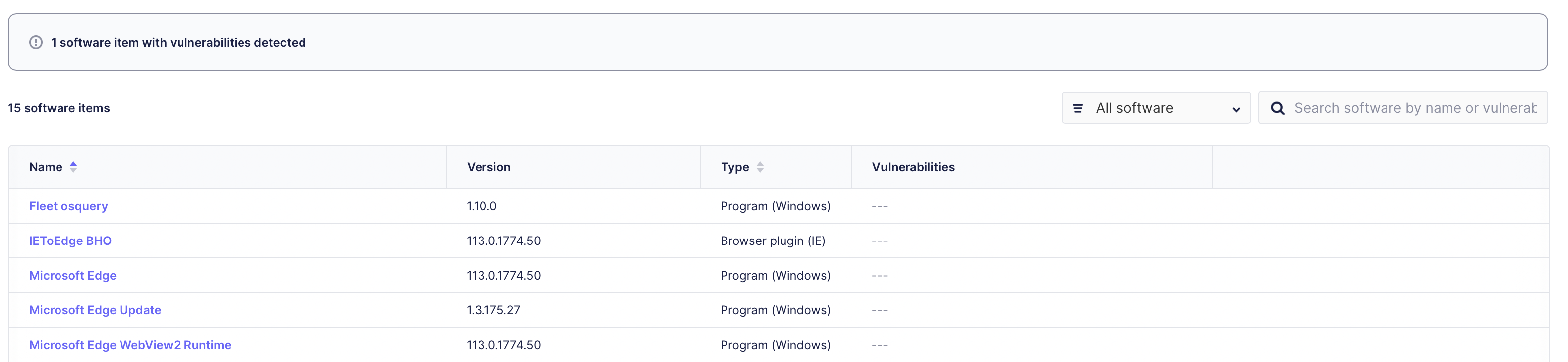 Some hosts are not displaying the software card's file path and last used columns · Issue #11935 ...