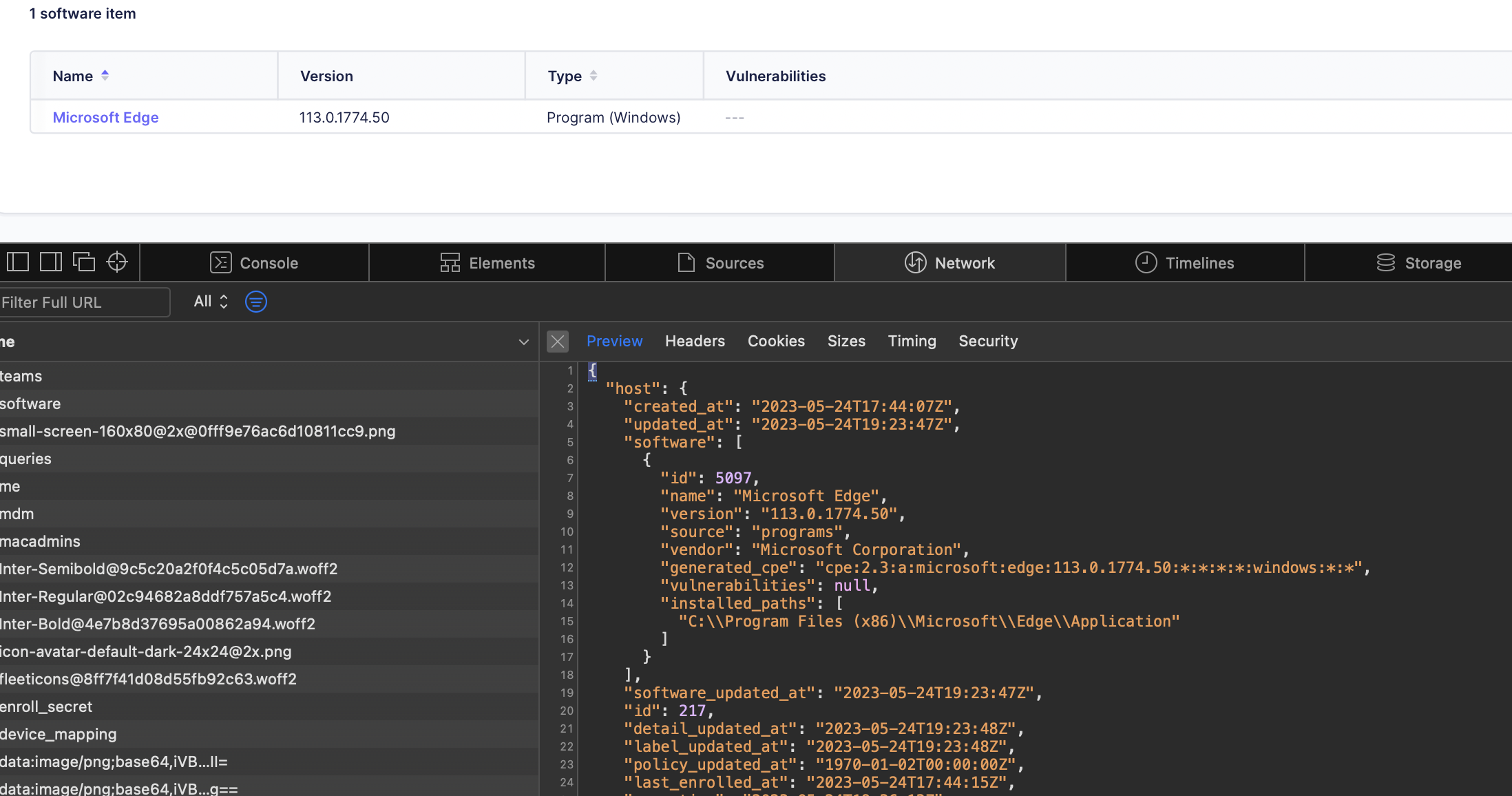 Some hosts are not displaying the software card's file path and last used columns · Issue #11935 ...