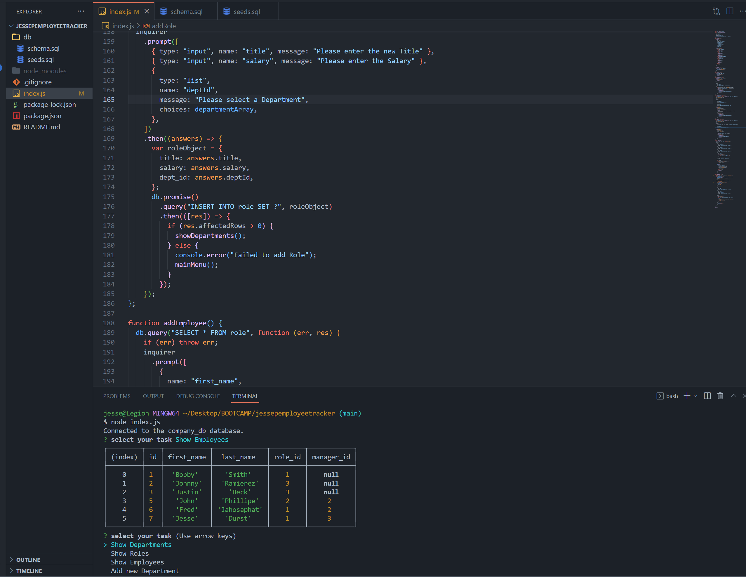GitHub - 1jessep/jessepemployeetracker