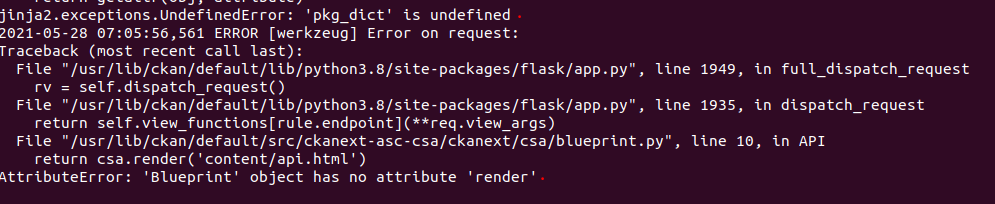 500 Server error in CKAN 2.9 · Issue #122 · asc-csa/ckanext-asc-csa ...