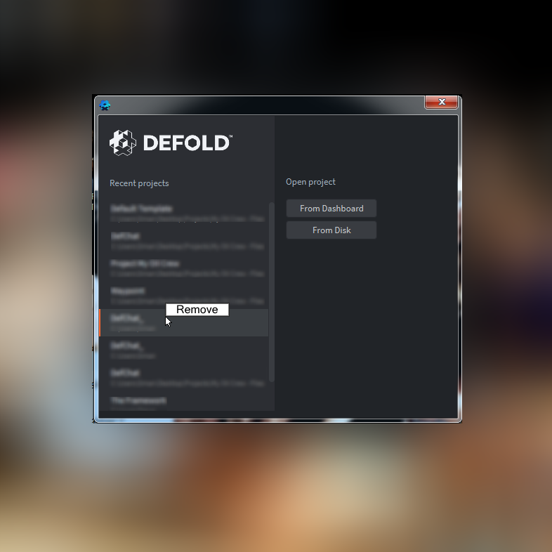 (Request) Ability to remove cluttered "Recent Projects" · Issue #1715 · defold/editor2-issues ...