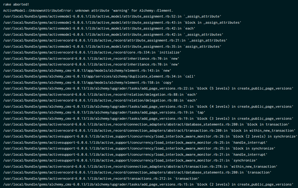 UnknownAttributeError with warning setting on an element in elements.yml · Issue #2460 ...