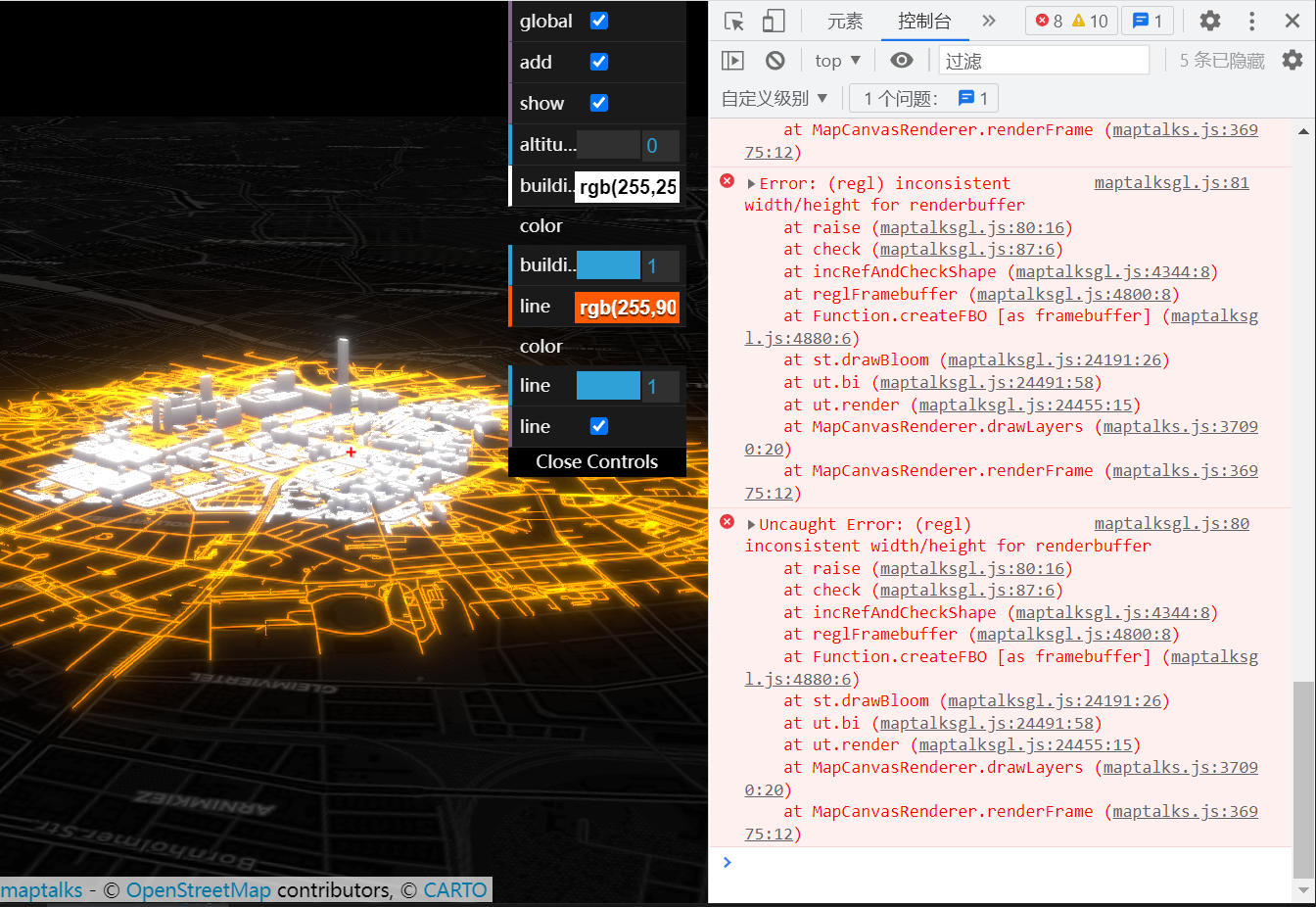 groupglbloom.html 案例中的辉光，只在特定页面尺寸下才能显示辉光效果。 · Issue #512 · maptalks/maptalks.three · GitHub