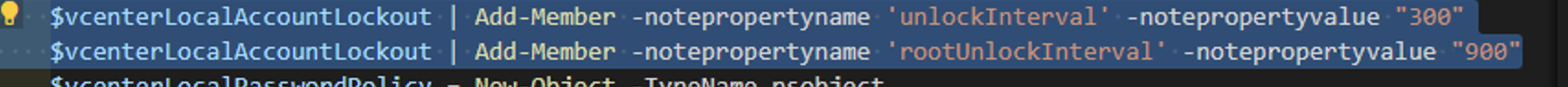 Default Values For Unlockinterval And Rootunlockinterval For Vcenter Local Accoutlockout