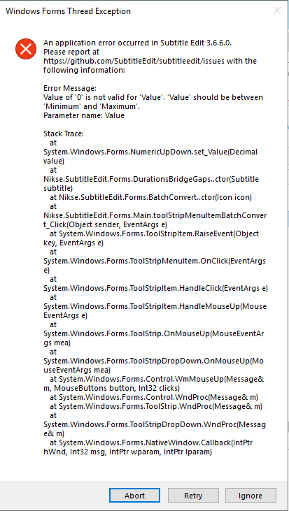 Batch Convert Issue · Issue #6094 · SubtitleEdit/subtitleedit · GitHub
