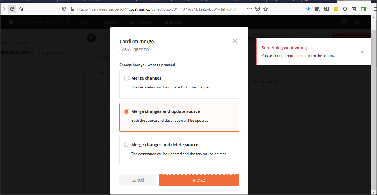 Error merging forked collection · Issue #6741 · postmanlabs/postman-app-support · GitHub